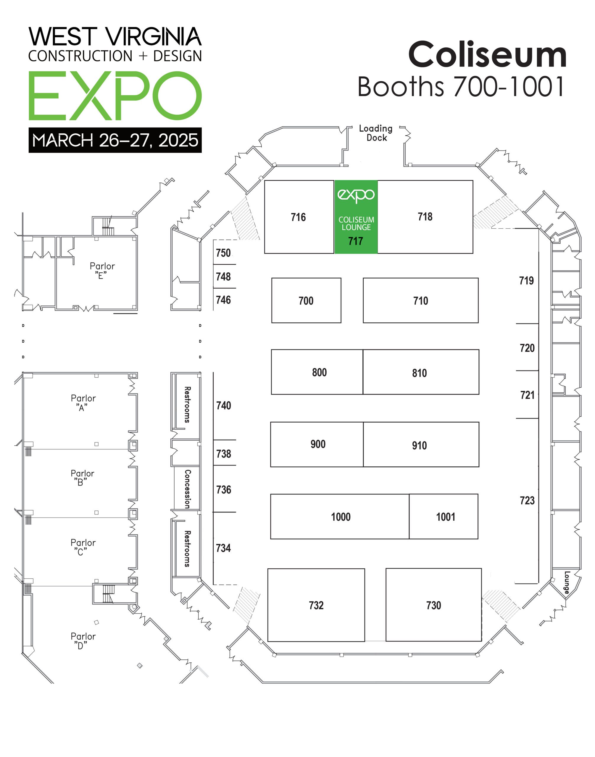 Coliseum Map – West Virginia Construction + Design EXPO